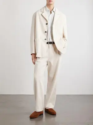 Barena Venezia Straight-leg Pleated Cotton-drill Trousers