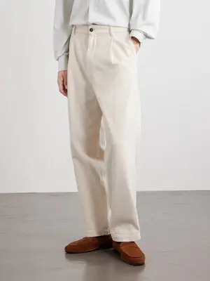 Barena Venezia Straight-leg Pleated Cotton-drill Trousers