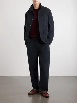 Barena Venezia Garment-dyed Stretch Cotton-moleskin Trousers