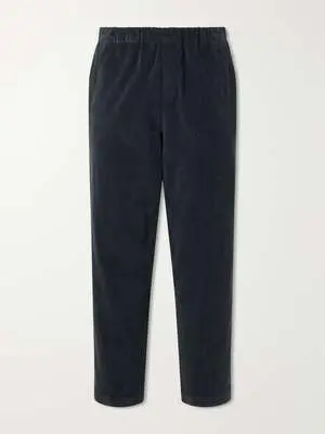 Barena Venezia Straight-leg Garment-dyed Stretch Cotton-moleskin Trousers