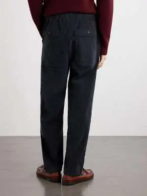 Barena Venezia Straight-leg Garment-dyed Stretch Cotton-moleskin Trousers