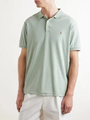 Polo Ralph Lauren Logo-embroidered Cotton-jersey Polo Shirt - Green