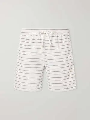 Eleventy Straight-leg Striped Swim Shorts - Beige