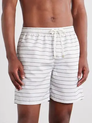 Eleventy Straight-leg Striped Swim Shorts