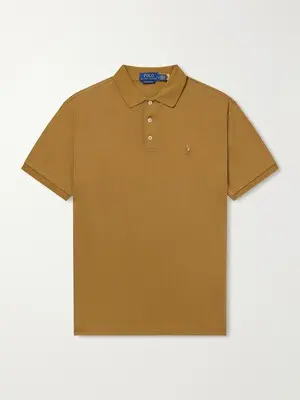 Polo Ralph Lauren Logo-embroidered Cotton-jersey Polo Shirt - Brown