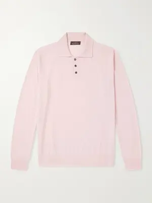 SLOWEAR Zanone Cashmere-blend Polo Sweater - Pink