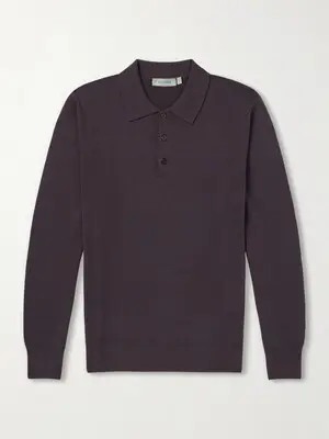 Canali Wool Polo Shirt - Brown
