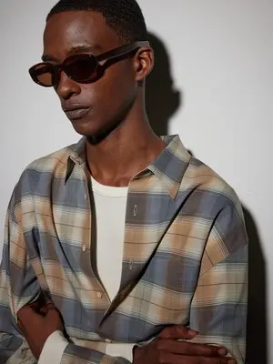Auralee Eyevan D-frame Acetate Sunglasses - Brown