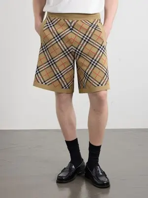 Burberry Knitted Check Straight-leg Shorts