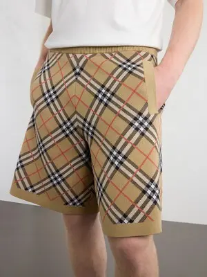 Burberry Knitted Check Straight-leg Shorts