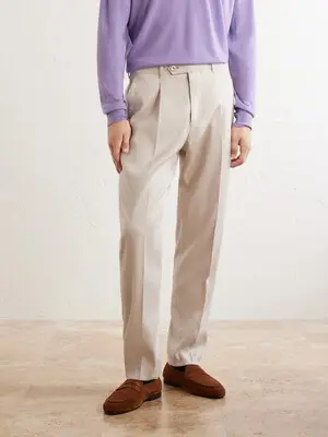 Paul Smith Straight-leg Linen And Wool-blend Trousers
