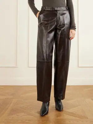 ARMA Palermo Leather Straight-leg Trousers - Brown