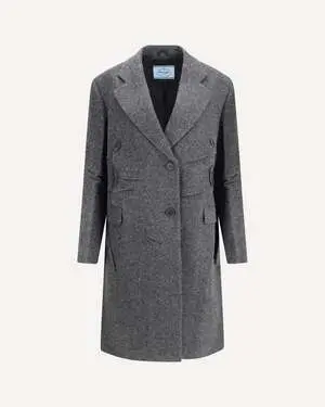 Prada Single-breasted Shetland Wool Coat