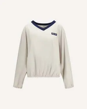 Miu Miu Pongé Tec Sweatshirt - Cream
