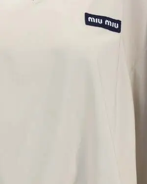Miu Miu Pongé Tec Sweatshirt - Cream