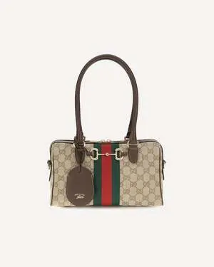 Gucci Horsebit Shoulder Bag In Gg Canvas