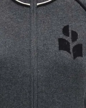 MARANT ETOILE Marant Étoile Lanya Logo Zip Cardigan - Grey