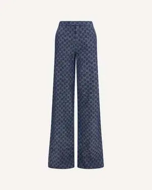 Gucci Gg Cotton Jacquard Denim Pants - Blue