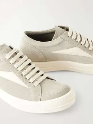 Rick Owens Vintage Suede-trimmed Leather Sneakers