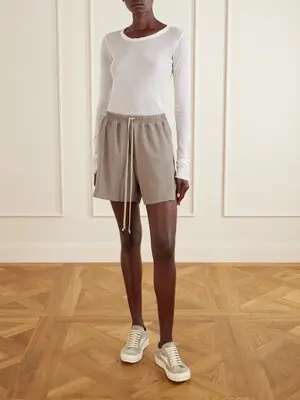 Rick Owens Suede-trimmed Leather Sneakers - Neutrals