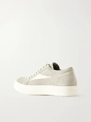 Rick Owens Suede-trimmed Leather Sneakers - Neutrals