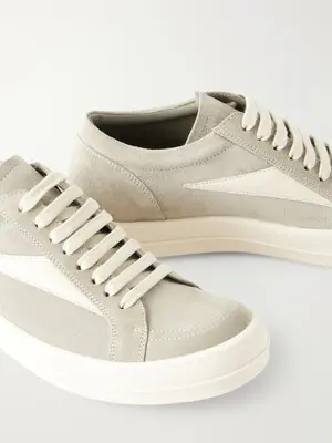 Rick Owens Suede-trimmed Leather Sneakers - Neutrals