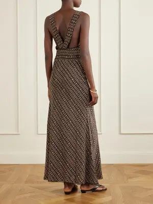 SIR. Astrid Satin And Lace Cut-out Maxi Dress