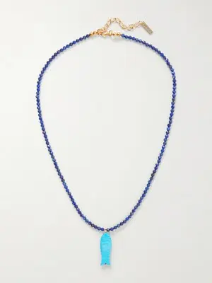 JENNIFER BEHR Elva Beaded Pendant Necklace - Blue