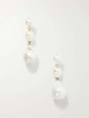 JENNIFER BEHR Amari Gold-tone Pearl Earrings - Ivory