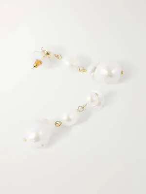 JENNIFER BEHR Amari Gold-tone Pearl Earrings