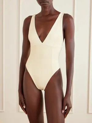 HAIGHT. Raquel Ribbed One Piece Swimsuit - Neutrals