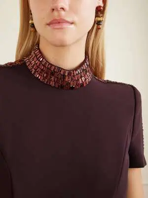 JENNIFER BEHR Lavon Gold-tone Bead-embellished Earrings