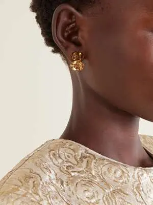 JENNIFER BEHR Maureen Gold-tone Crystal Earrings
