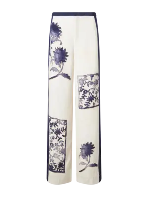 SIR. Phillipa Georgette Straight-leg Pants With Vintage Stamp Print