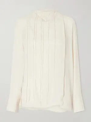 Victoria Beckham Pleated Georgette Blouse
