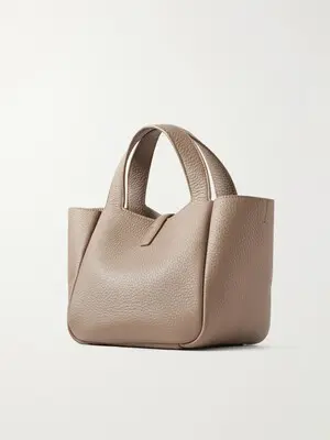 Saint Laurent Le 5 À 7 Baby Bea Cassandre-embellished Leather Tote - Brown