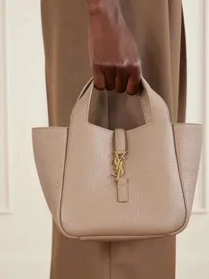 Saint Laurent Le 5 Á 7 Baby Bea Cassandre-embellished Leather Tote