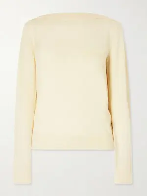 Loewe Anagram Embroidered Wool-blend Sweater - Yellow