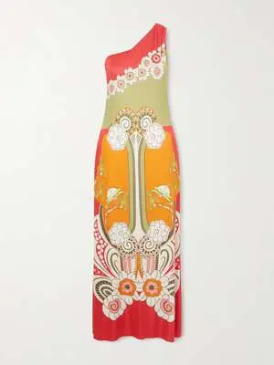 La DoubleJ Clingy Roy Printed One-shoulder Jersey Maxi Dress - Multi