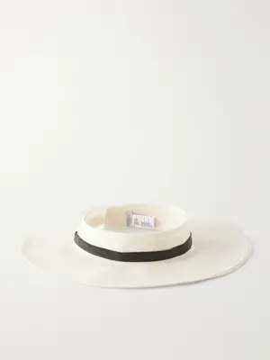 Brunello Cucinelli Bead-embellished Visor Hat - Neutrals