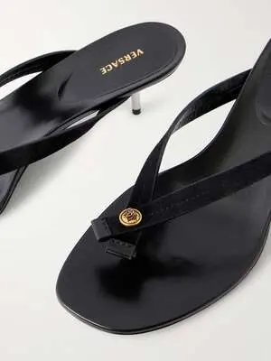 Versace Medusa-embellished Leather Thong Sandals