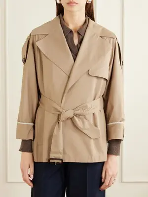 Max Mara Cropped Belted Cotton-blend Trench Coat