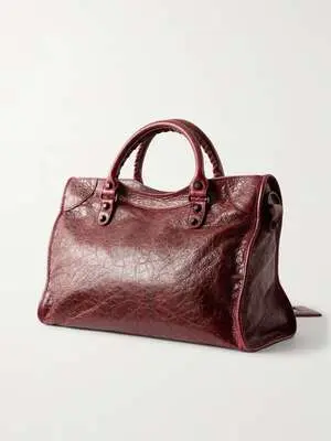 Balenciaga Le City Crinkled-leather Shoulder Bag