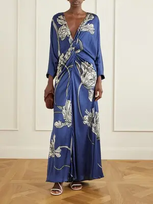 ANDRES OTALORA Olanna Printed Gathered Maxi Dress