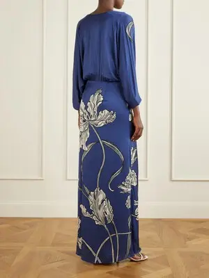 ANDRES OTALORA Olanna Printed Gathered Maxi Dress