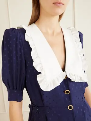 Alessandra Rich Ruffled Silk-jacquard Mini Dress