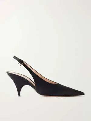 GIANVITO ROSSI Sofia 70 Crepe-satin Slingback Pumps