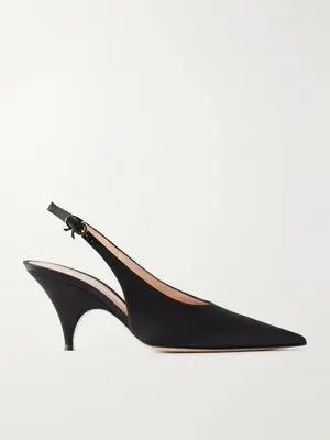 GIANVITO ROSSI Sofia Slingback Pumps In Crepe-satin - Black