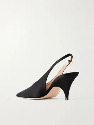 GIANVITO ROSSI Sofia 70 Crepe-satin Slingback Pumps