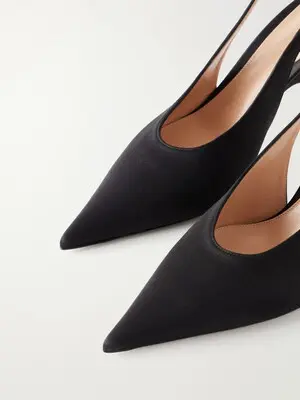 GIANVITO ROSSI Sofia 70 Crepe-satin Slingback Pumps
